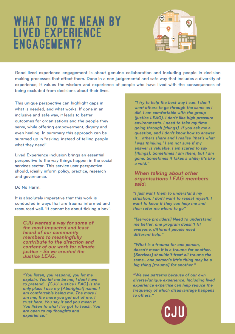 Processes of Lived Experiences engagement - Climate Justice ...